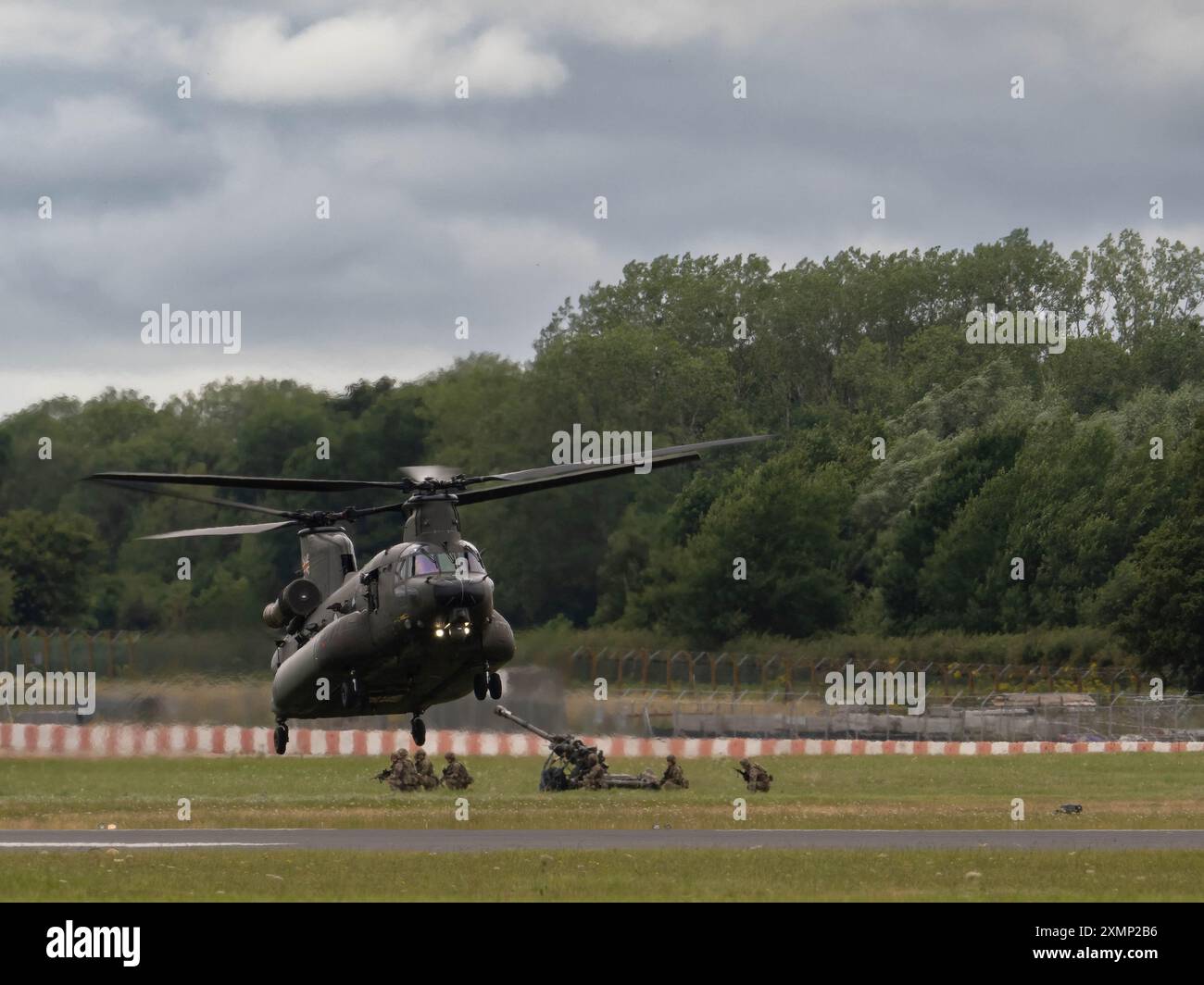 RAF Chinook Display Team demonstrating capabilities of their Boeing CH ...