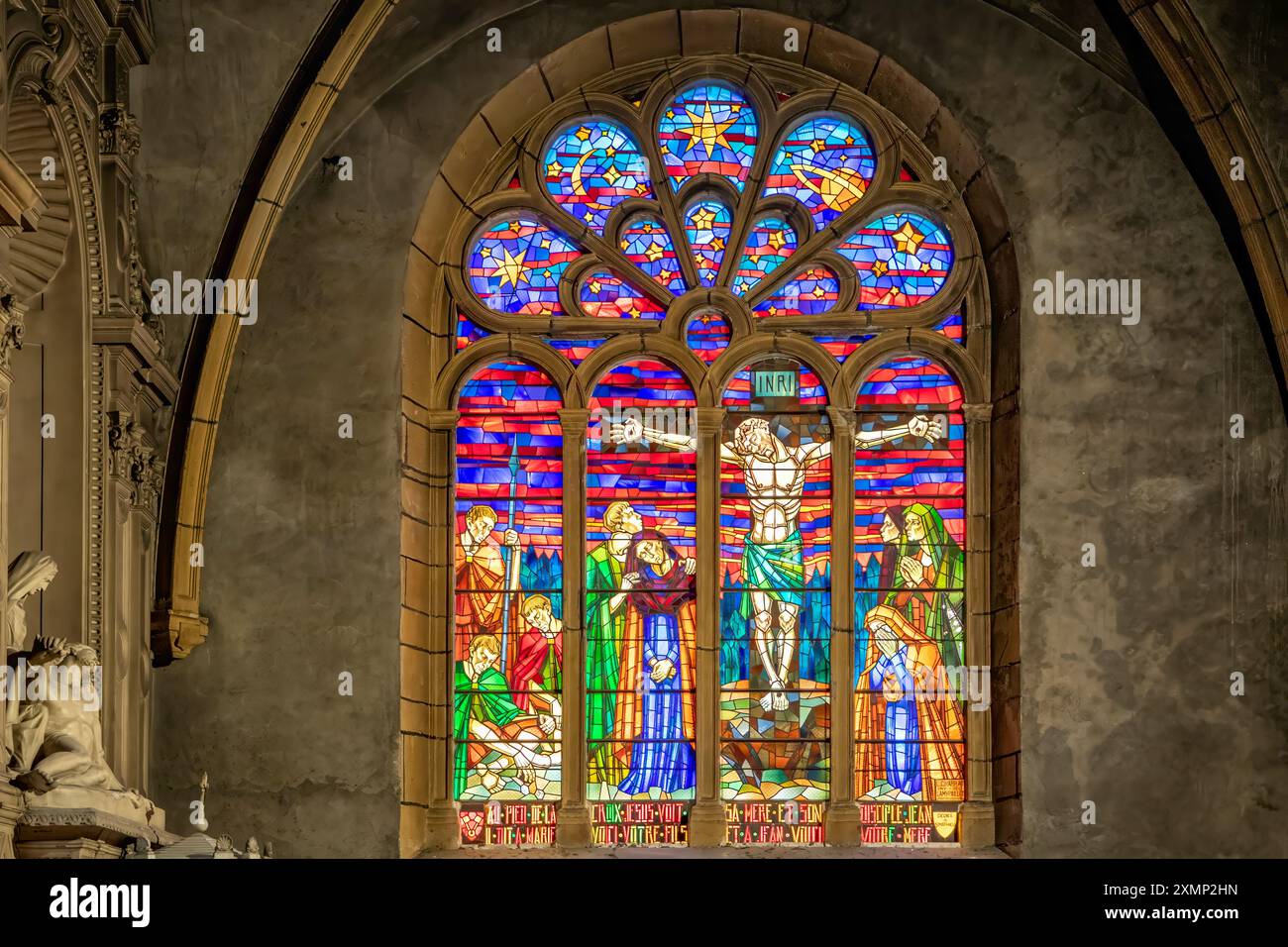 Stained Glass Windows, Eglise Saint-Bonaventure, Lyon, Rhone, France ...