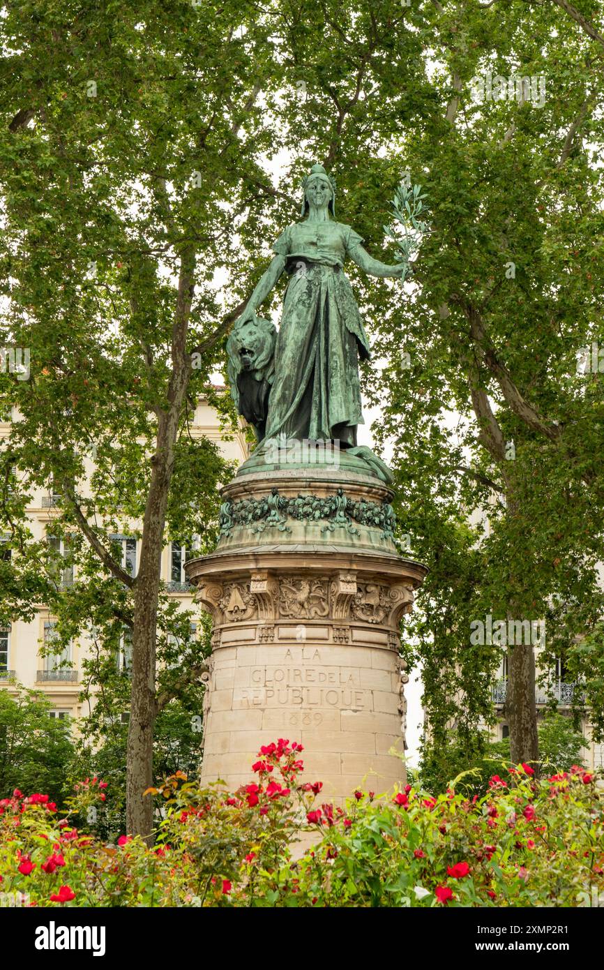 Statue of the Republic, Place Carnot, Lyon, Rhone, France Stock Photo ...