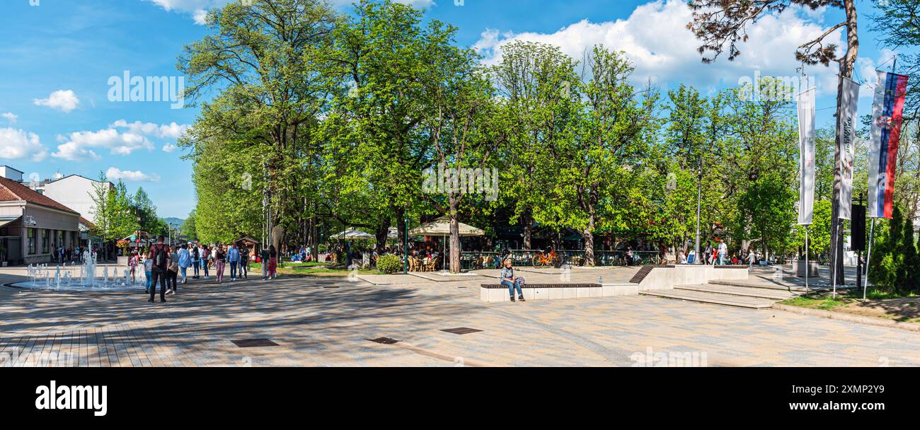 Walking Zone in Vrnjacka Banja, Serbia Stock Photo - Alamy