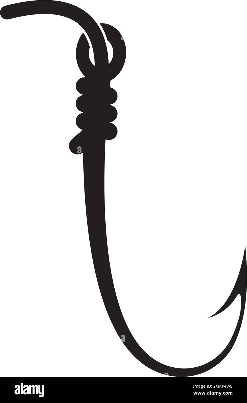 Fishing hook logo Black and White Stock Photos & Images - Alamy