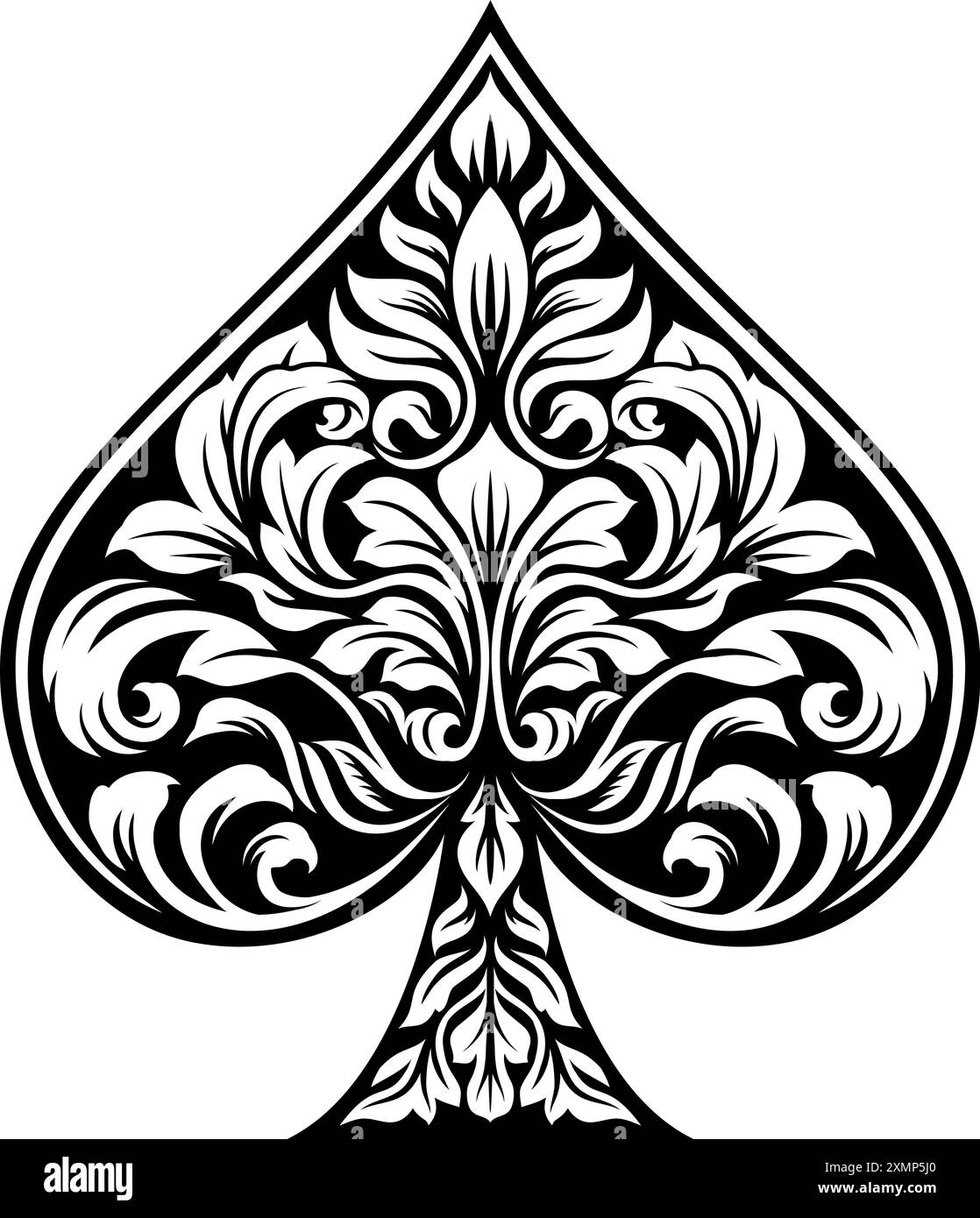 Ace of Spades Filigree Symbol Playing Card Pattern Stock Vector Image ...