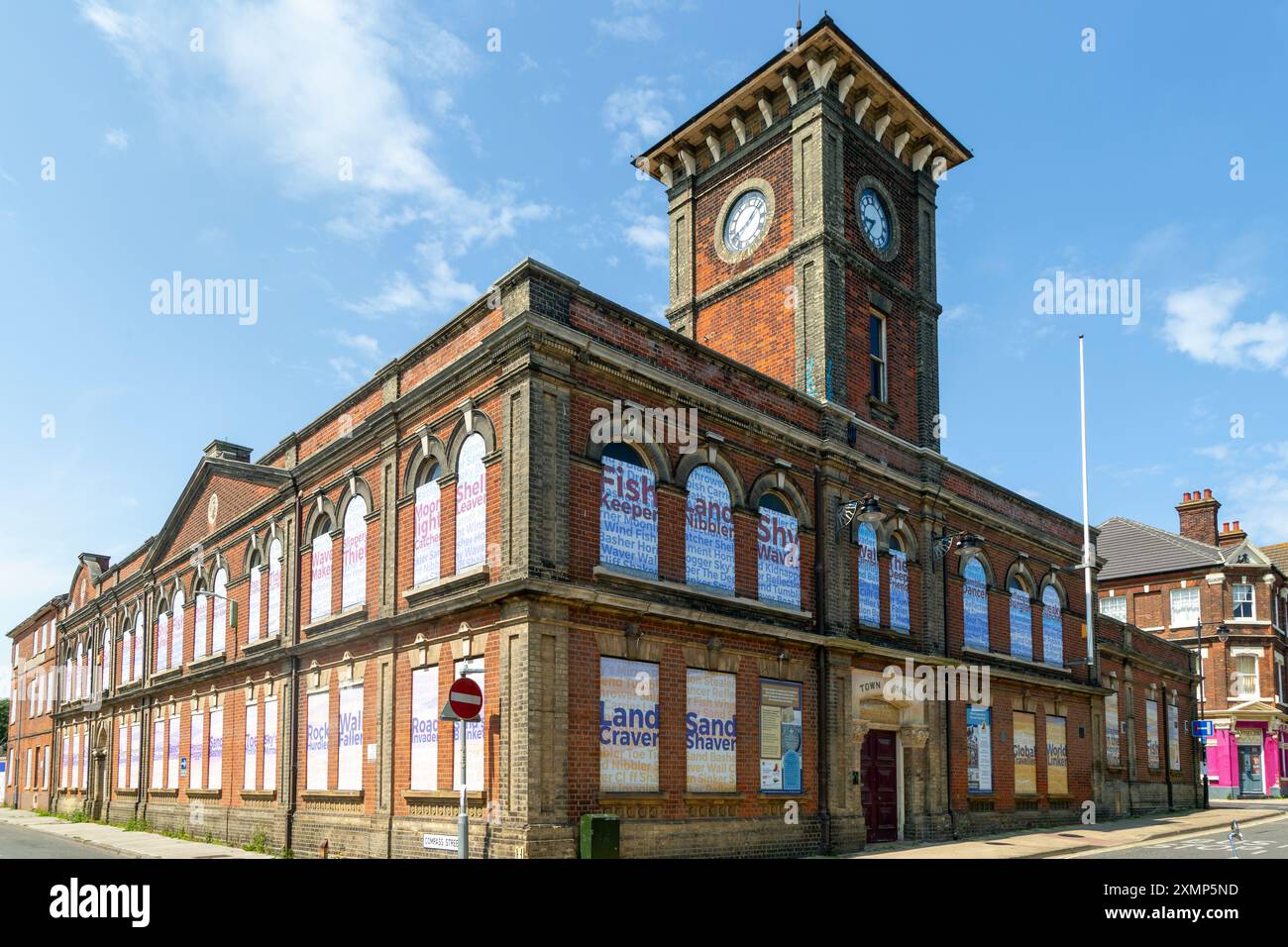 Town Hall municipal building boarded up for redevelopment, Lowestoft ...