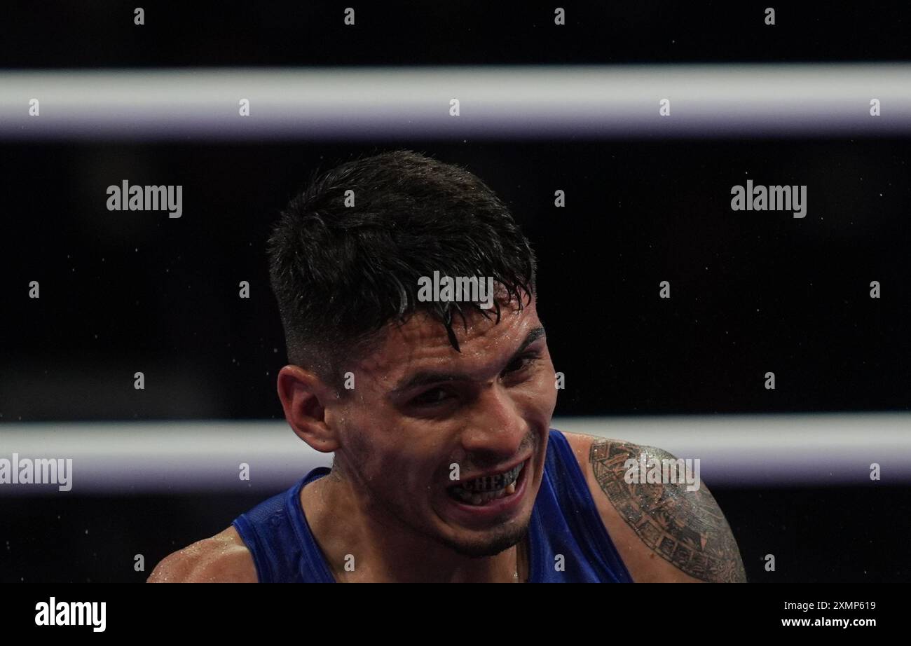 Paris, France. 29 July, 2024. Ruslan Abdullaev (Uzbekistan) and Miguel ...