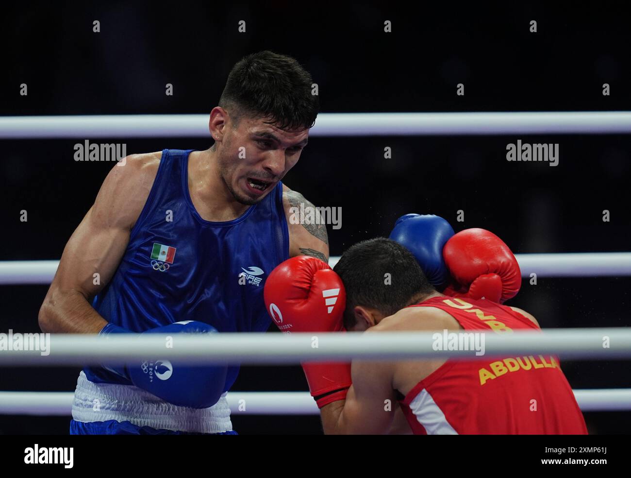 Paris, France. 29 July, 2024. Ruslan Abdullaev (Uzbekistan) and Miguel ...