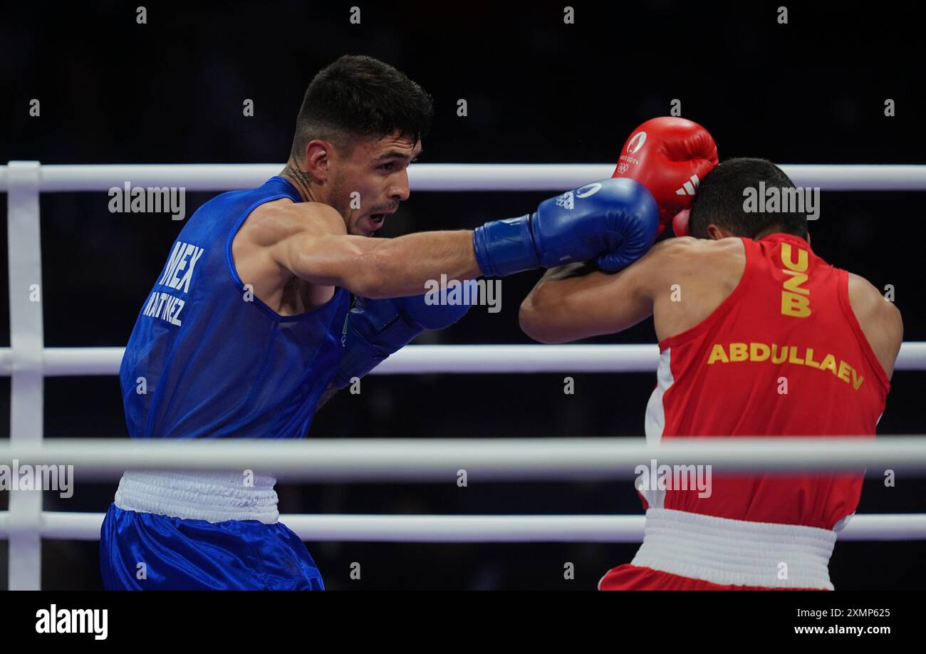 Paris, France. 29 July, 2024. Ruslan Abdullaev (Uzbekistan) and Miguel ...