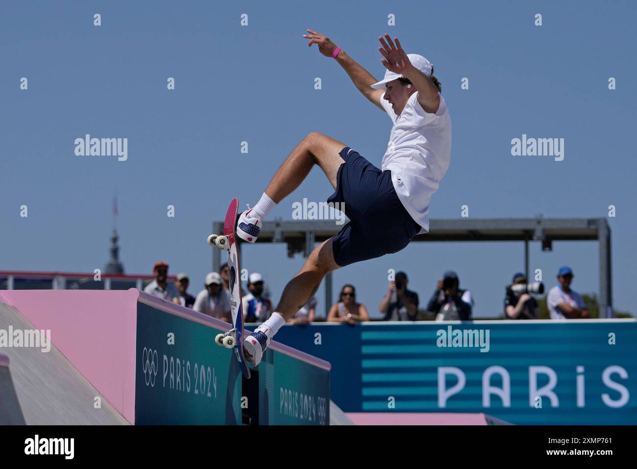 Jagger Eaton, of the United States, competes in the men's skateboard ...