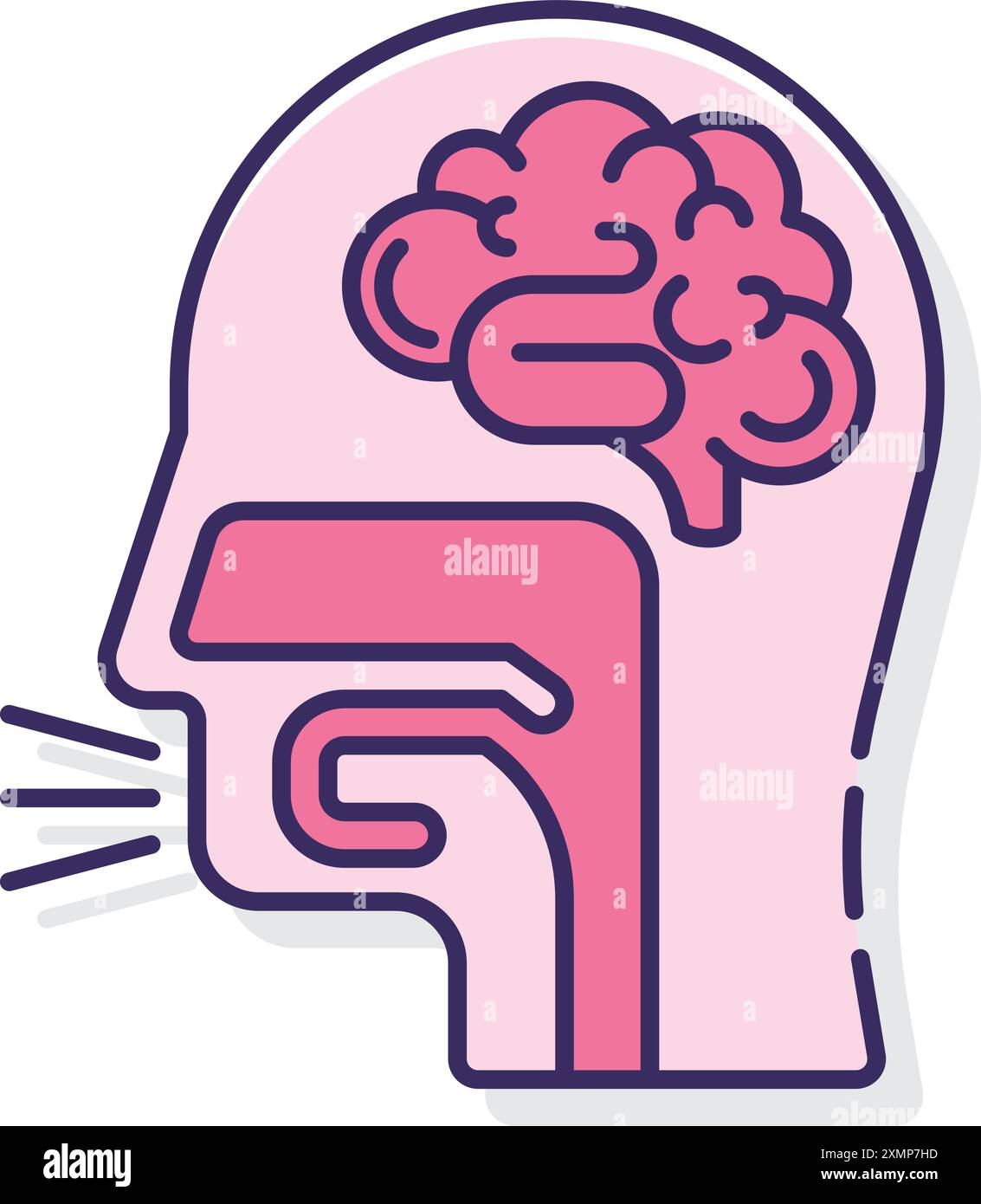 Cough line solid icon Stock Vector Images - Alamy