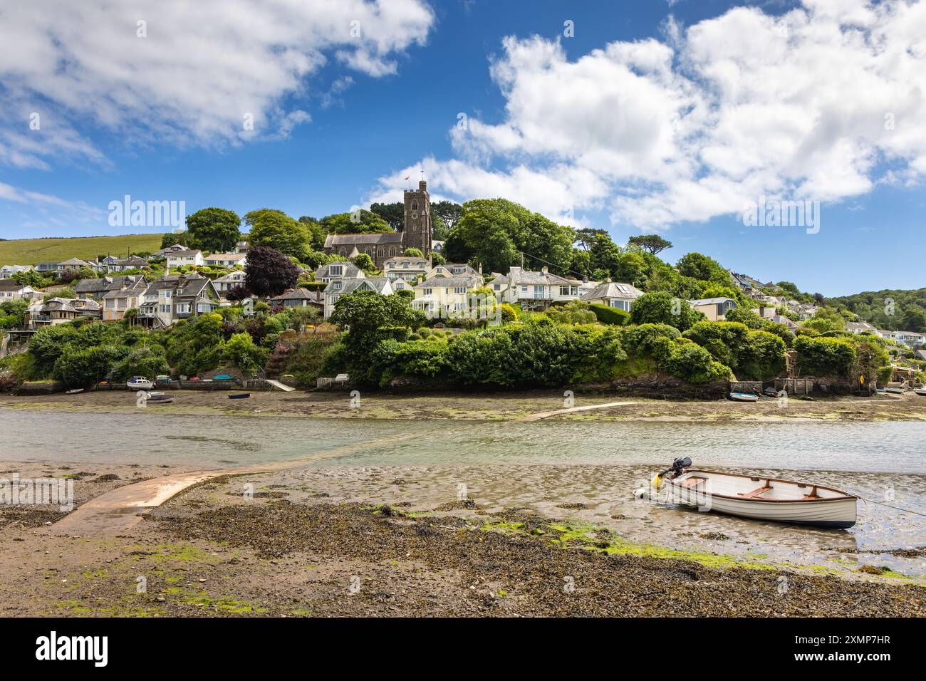 The concrete walkway crossing from Newton Ferrers to Noss Mayo in Devon ...