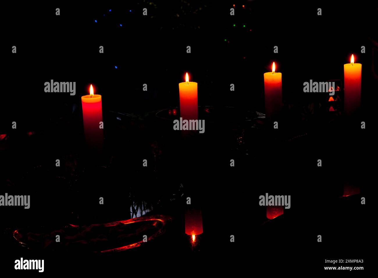 Candles burning in dark against hi-res stock photography and images - Alamy