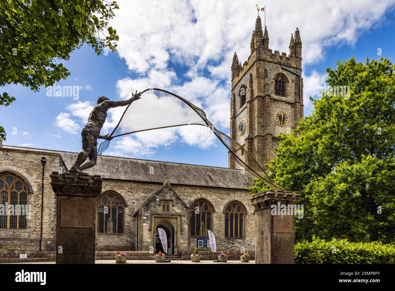 St Andrew the Fisherman sculpture by Rodney Munday outside the Minster ...