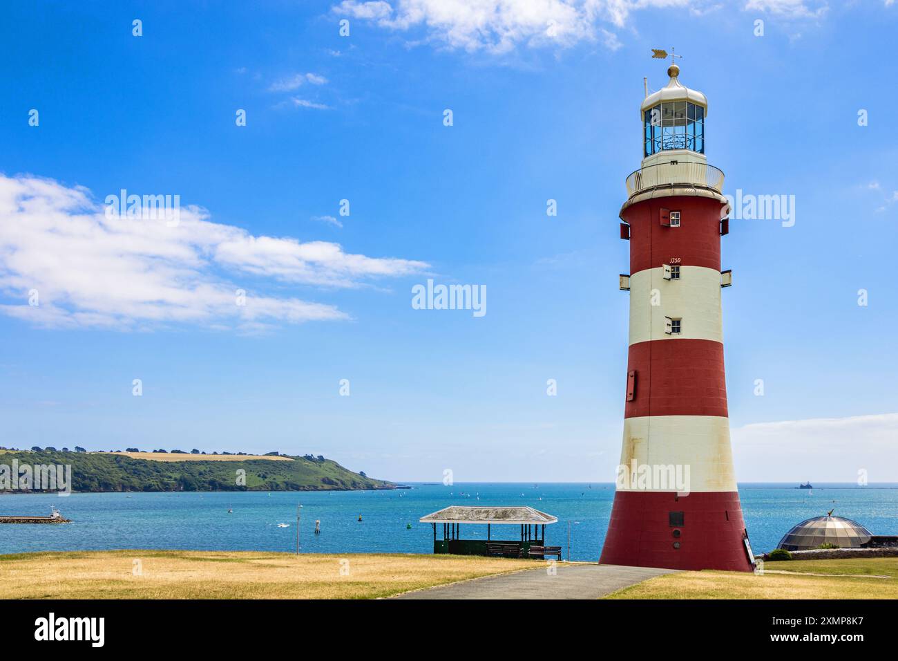 Smeaton´s Tower Lighthouse on the Hoe at Plymouth, Devon, Uk Stock ...
