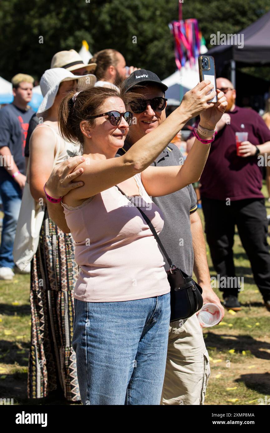 Festivalgoers having fun at Lazydays Festival, Southend-on-Sea, Essex ...
