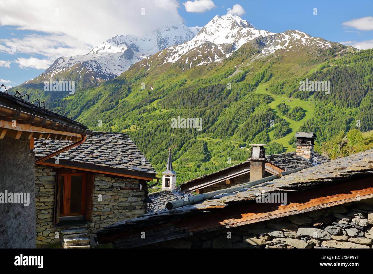 The well preserved hamlet Le Chatelard and its traditional houses ...