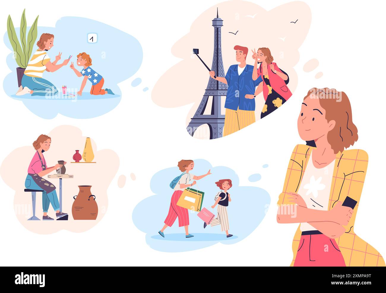 Past memories. Female positive memory important life remember, happy ...