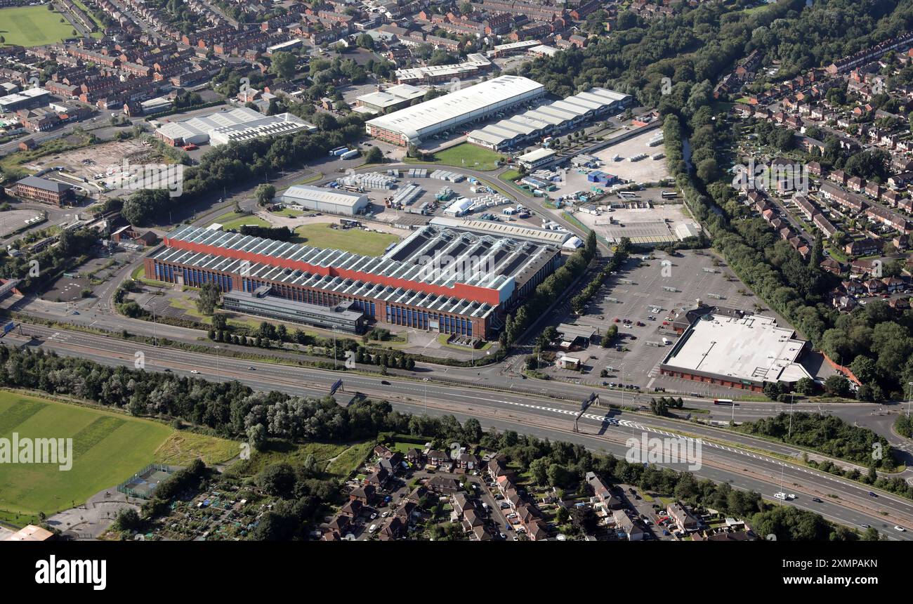 aerial view of an industrial hub for various firms and manufacturers ...