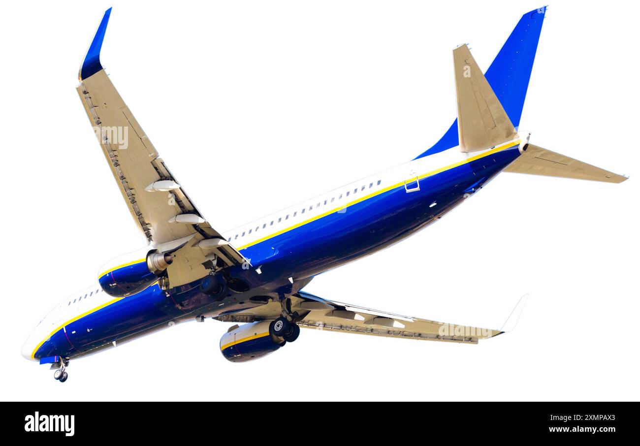 Modern airplane on isolated white background Stock Photo - Alamy