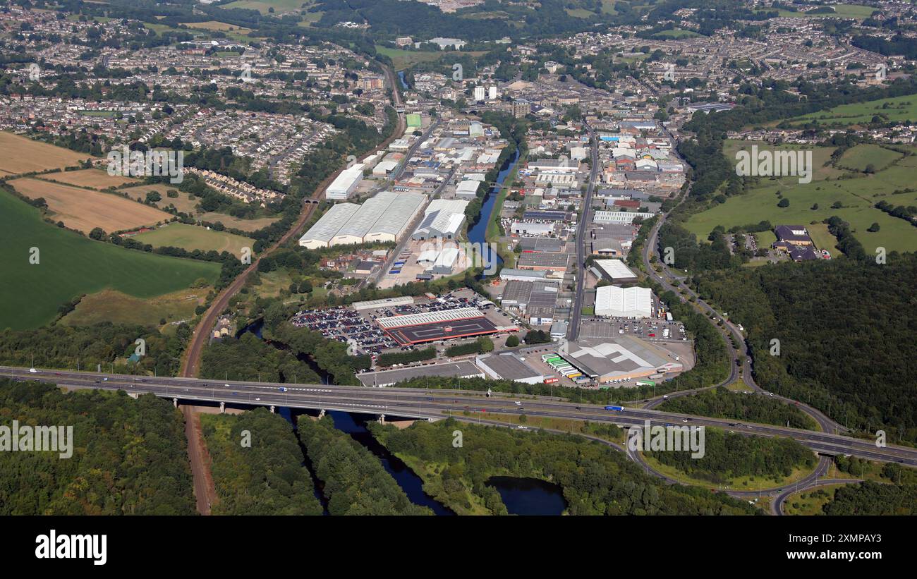 aerial view of Brighouse, West Yorkshire Stock Photo - Alamy
