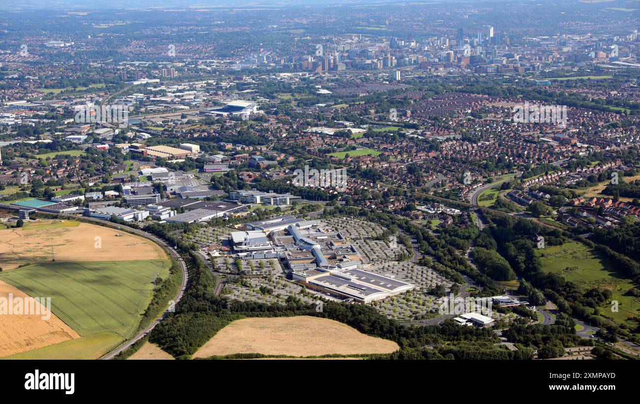 An aerial view of the white rose shopping centre hi-res stock ...