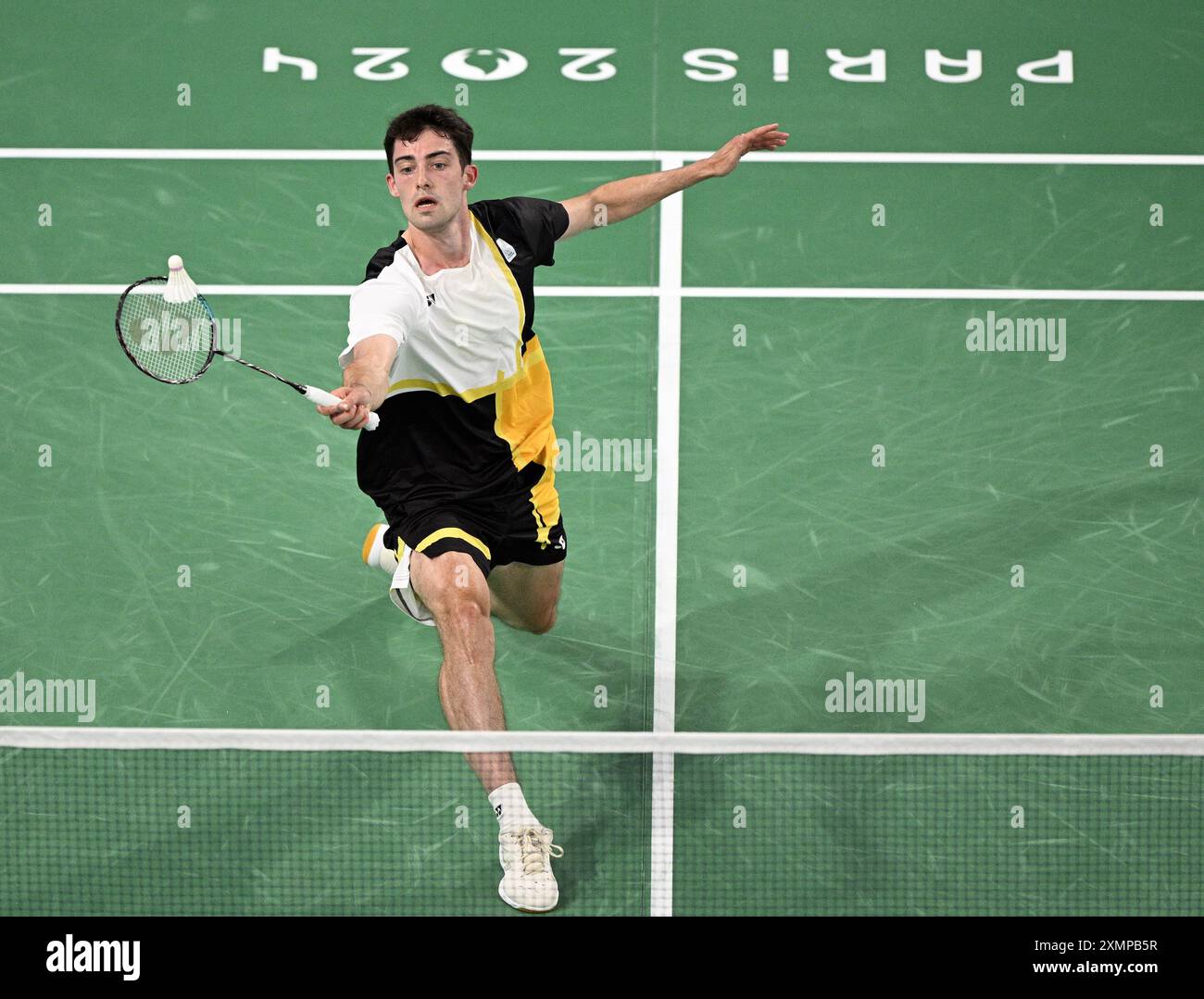 Paris, France. 29th July, 2024. Belgian badminton player Julien ...