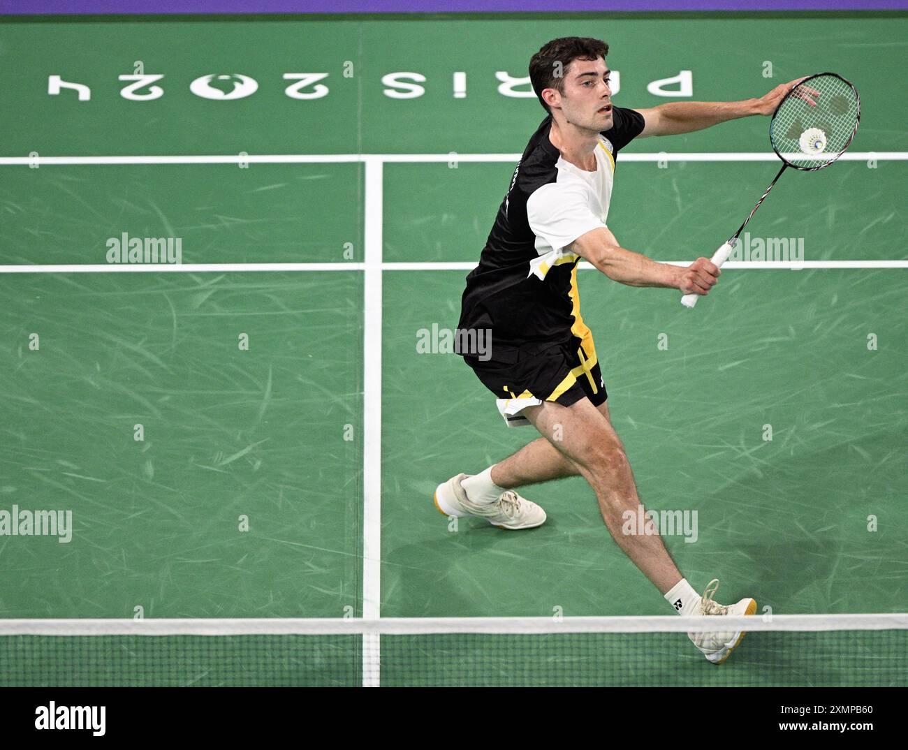 Paris, France. 29th July, 2024. Belgian badminton player Julien ...