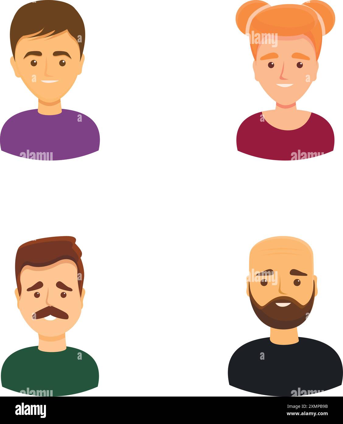 User avatar icons set cartoon vector. Various man and woman portrait ...