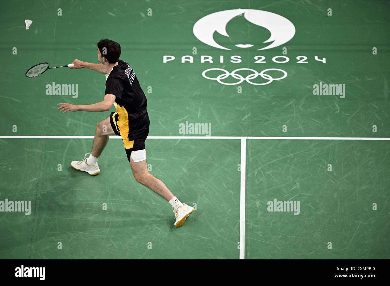 Paris, France. 29th July, 2024. Belgian badminton player Julien ...