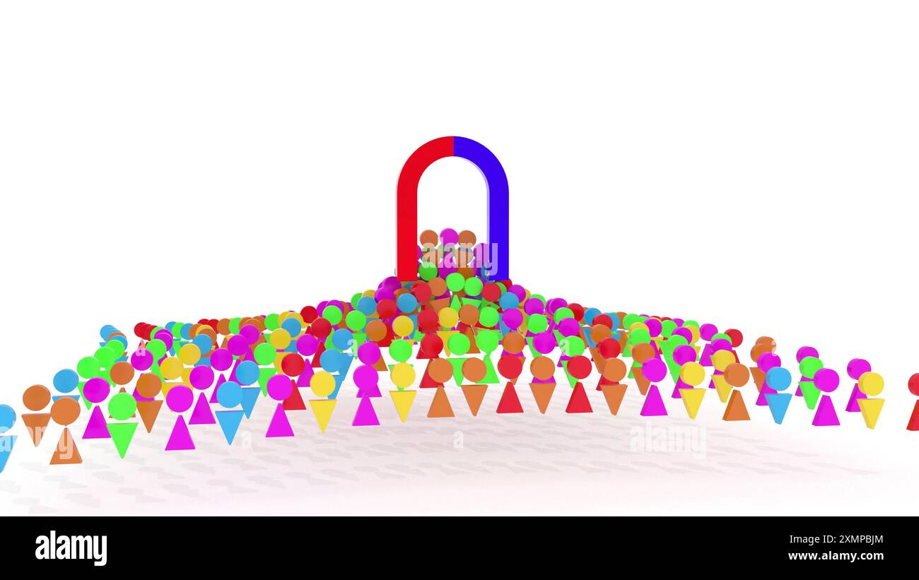 3D magnet capture people Attract Customers And Leads 3d render Stock ...