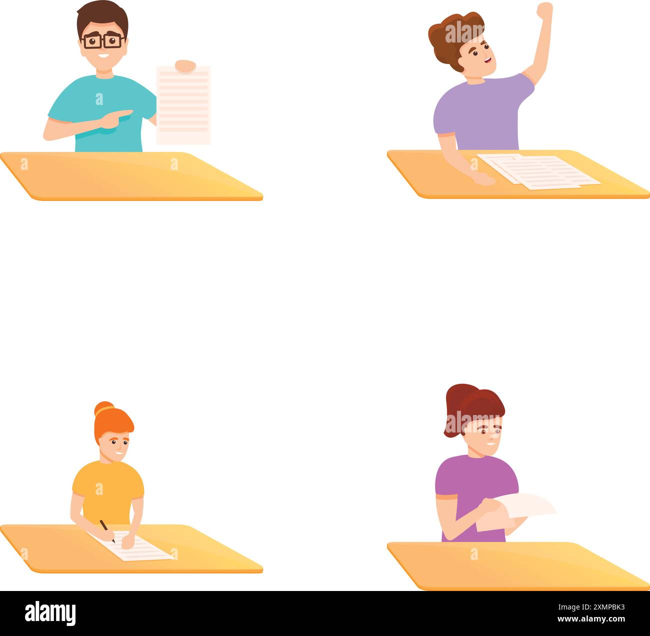 Student taking test desk Stock Vector Images - Alamy