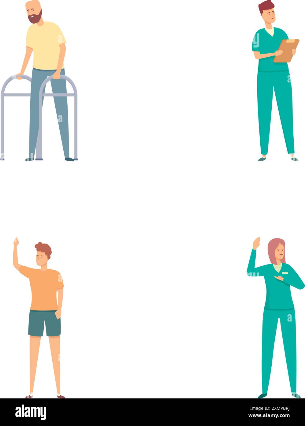 Adult patient and doctor and walking Stock Vector Images - Alamy
