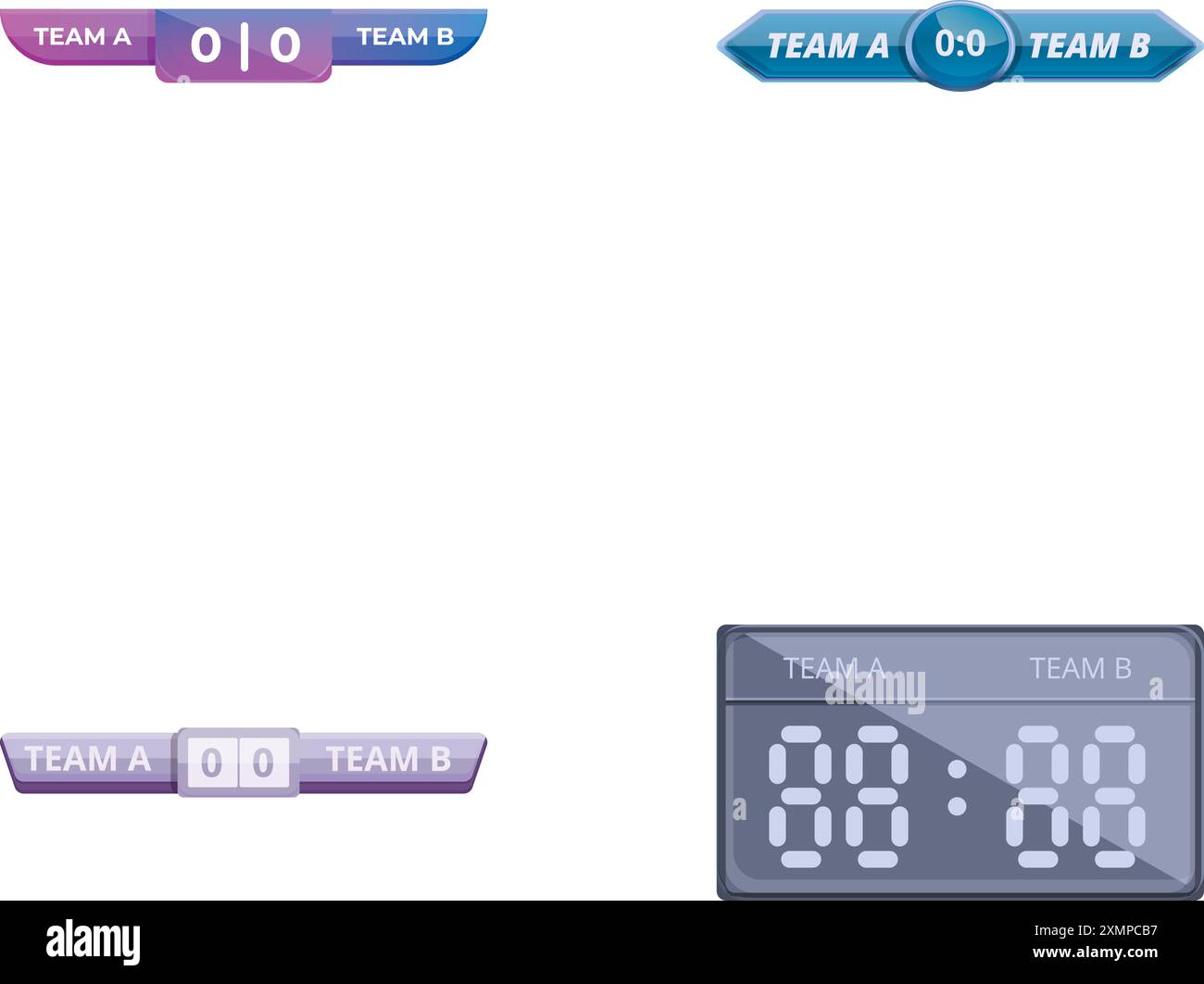 Various scoreboard icons set cartoon vector. Scoreboard with result ...