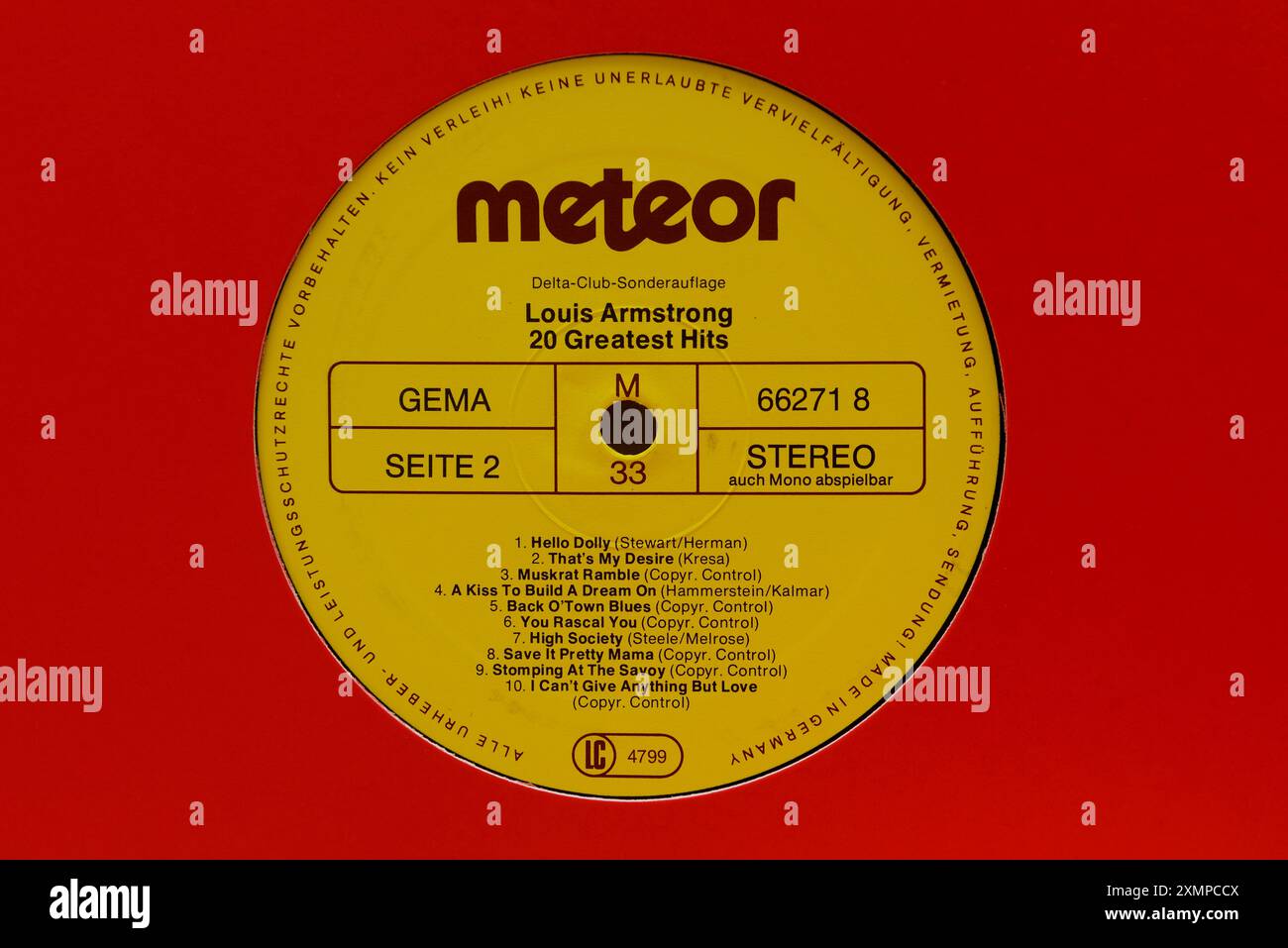 Vinitage Record Label: Louis Armstrong-20 Greatest Hits, Meteor Records ...