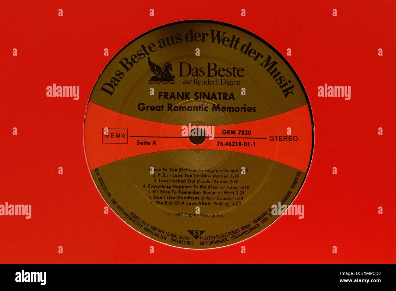 Vinitage Record Label: Frank Sinatra-Great Romantic Memories, Capitol Records, Founded 1942 ...