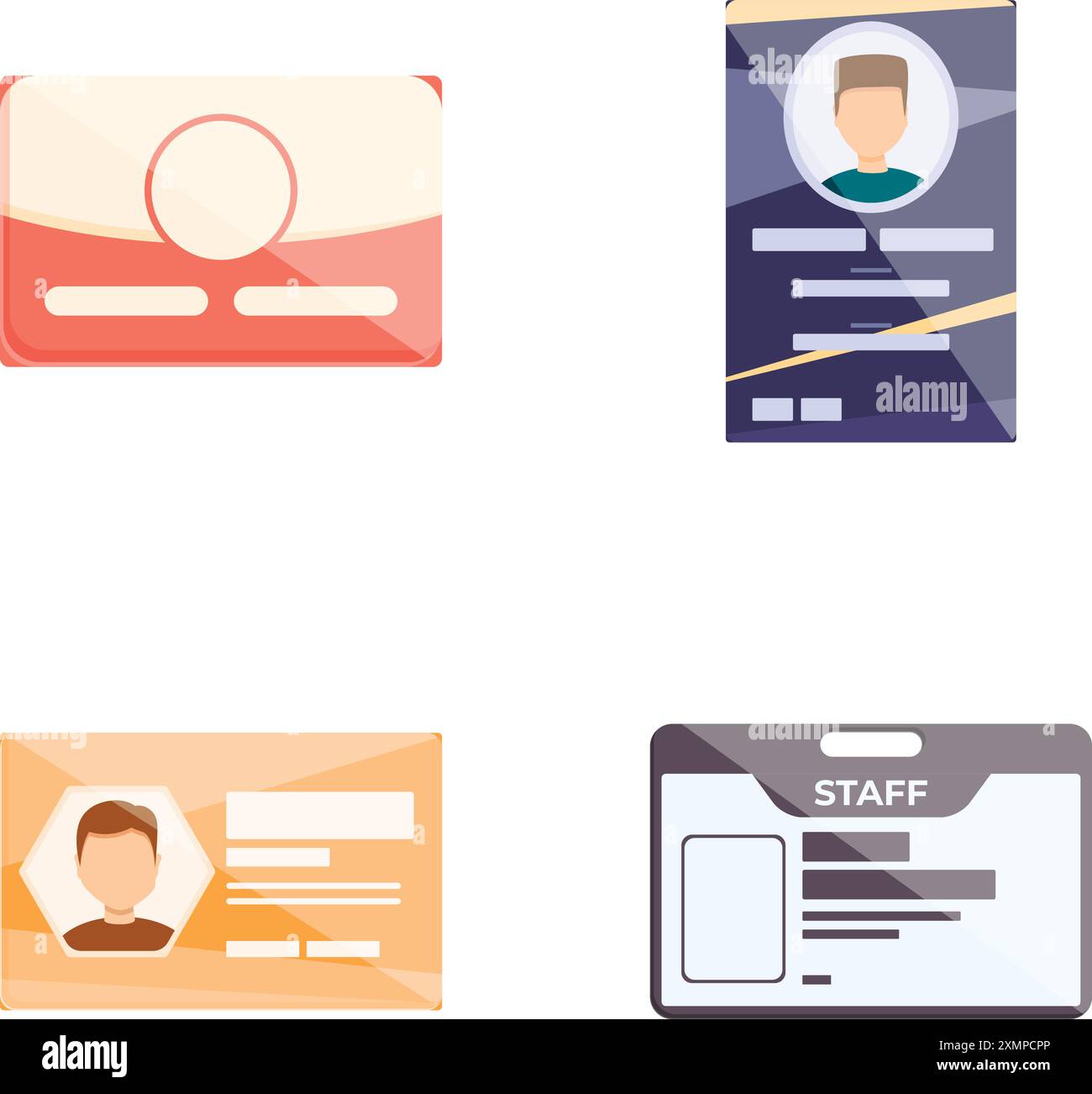 Id card icons set cartoon vector driver license hi-res stock ...