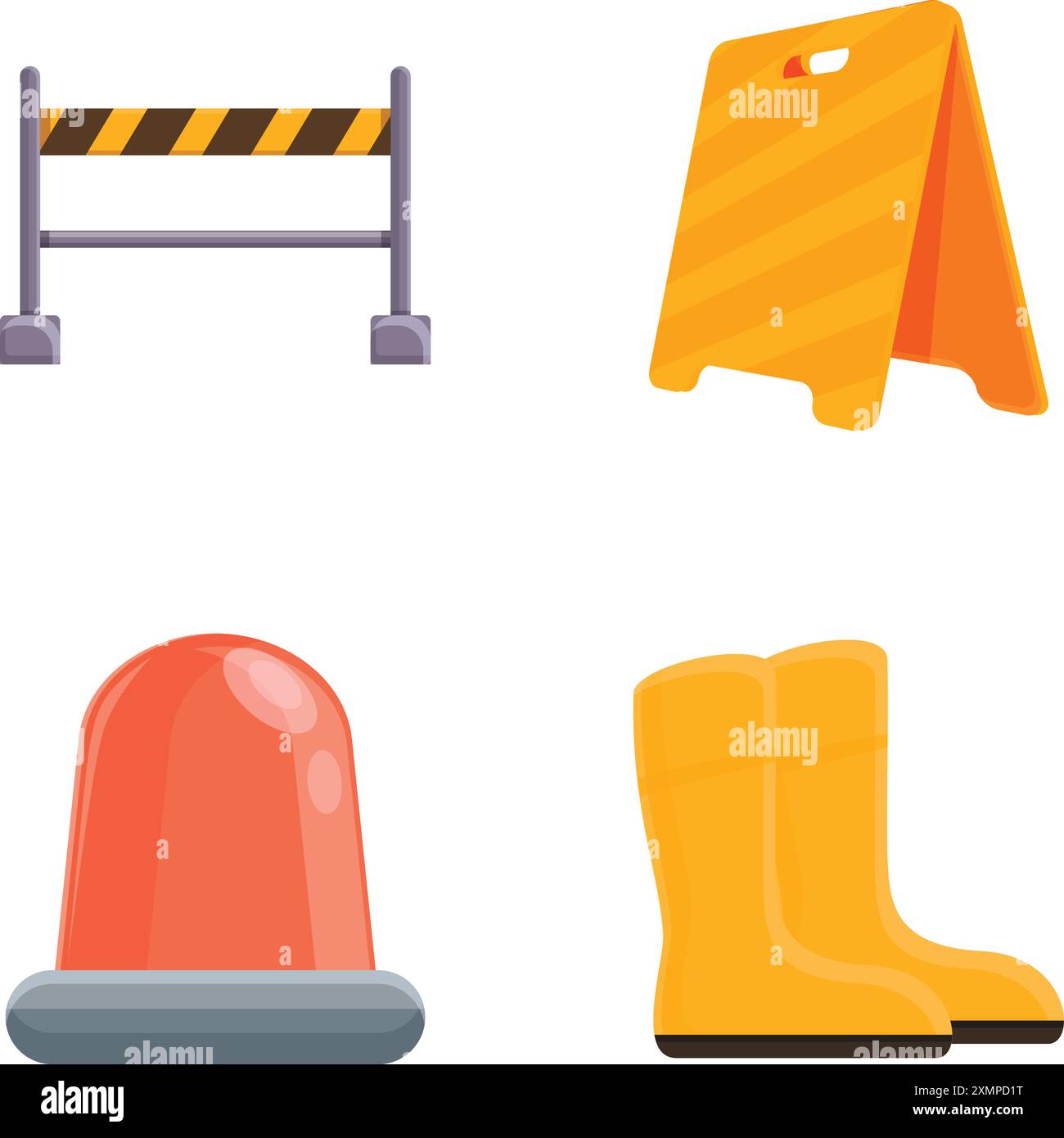 Repair work icons set cartoon vector. Equipment for road reconstruction ...