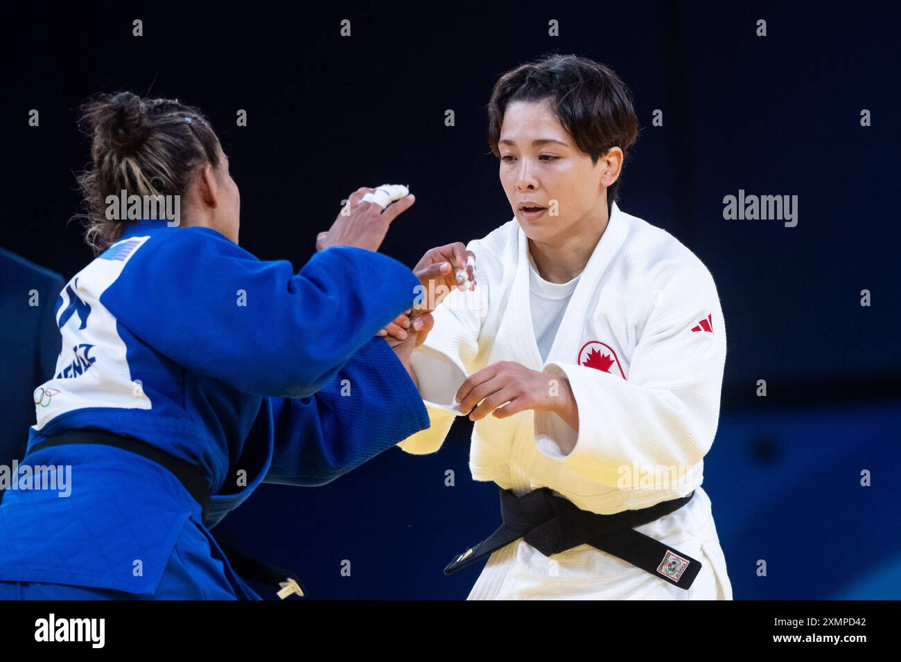 DEGUCHI Christa (Kanada, weiß) vs JIMENEZ Kristine (Panama, blau), FRA ...