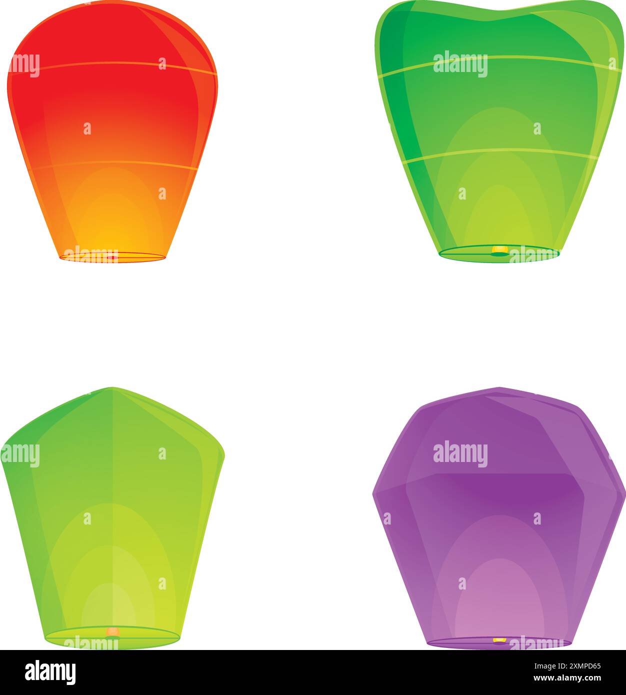 Chinese lantern icons set cartoon vector. Various colorful sky lantern ...