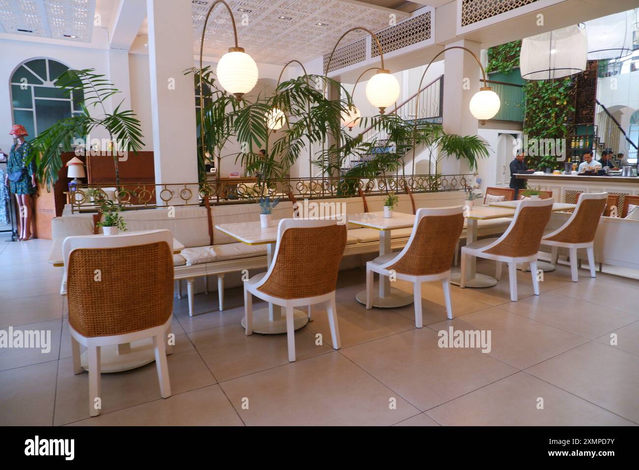 Inside a fancy restaurant in Seminyak Area, Bali Indonesia Stock Photo ...