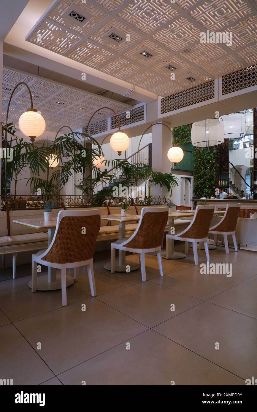 Inside a fancy restaurant in Seminyak Area, Bali Indonesia Stock Photo ...
