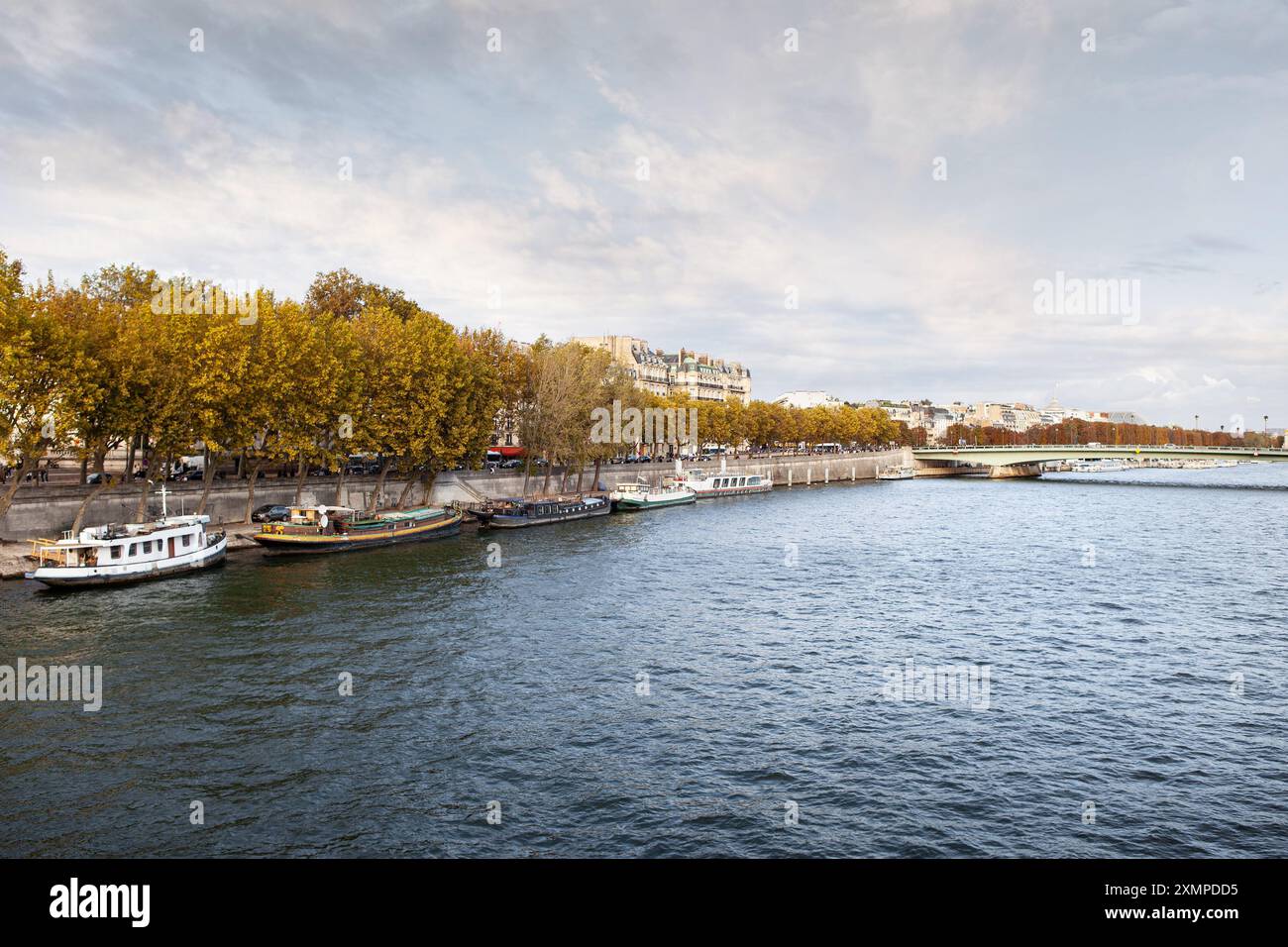 Barges along the Seine in Paris Stock Photo - Alamy