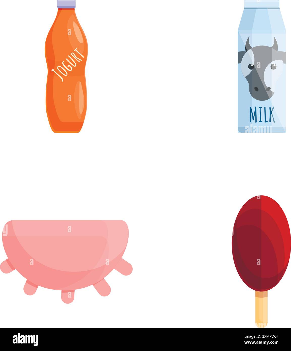Protein product icons set cartoon vector milk hi-res stock photography ...