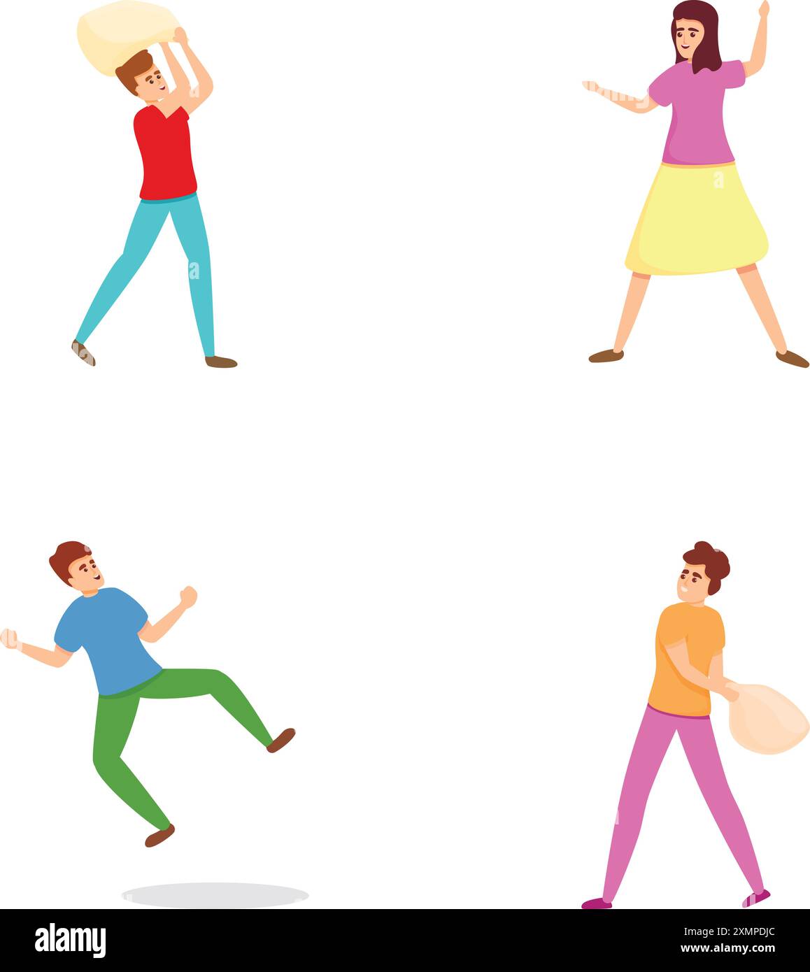 Hyperactive person icons set cartoon vector. Guy and girl with adhd ...
