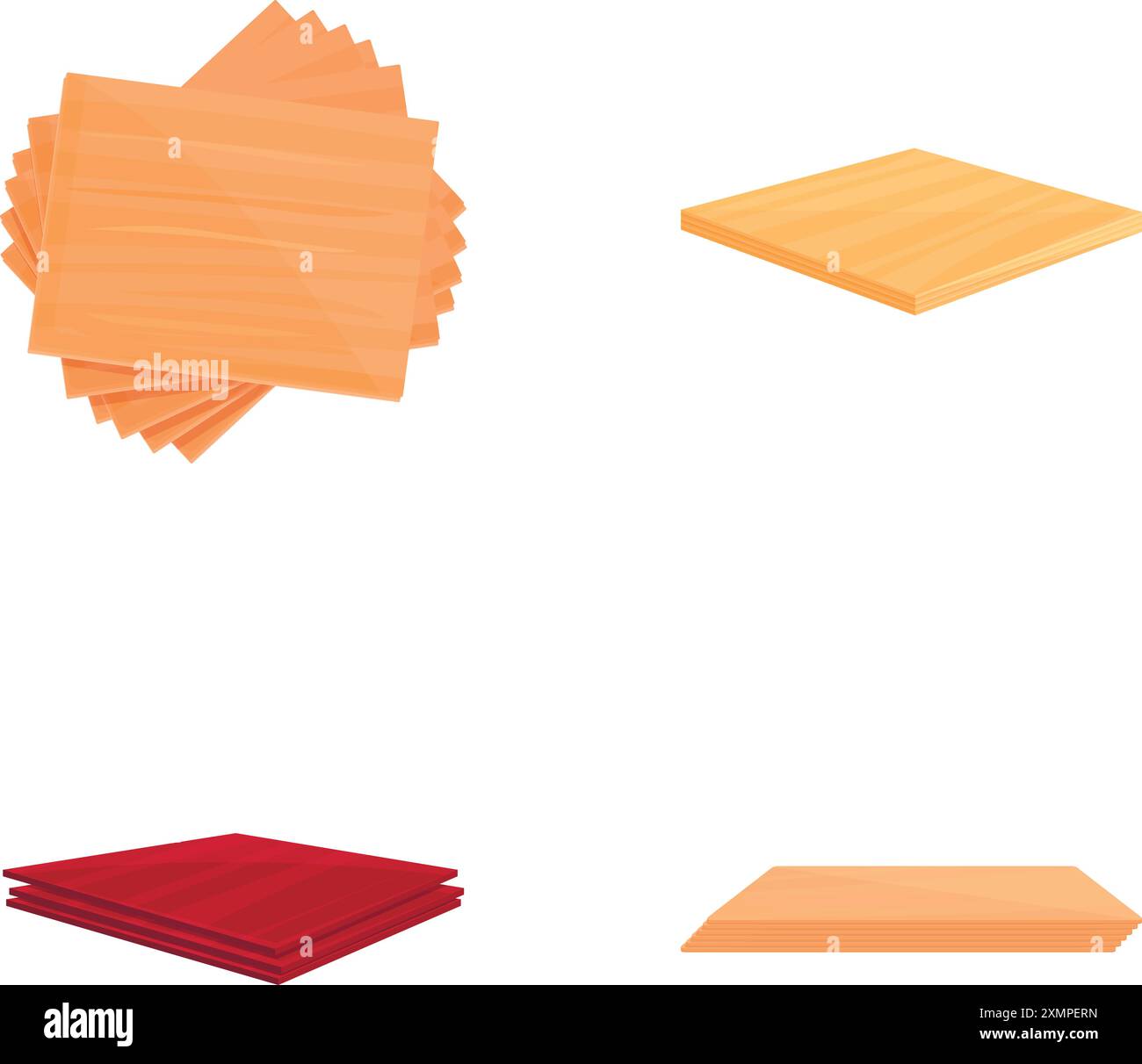 Hardwood plank icons set cartoon vector. Timber such as parquet and ...