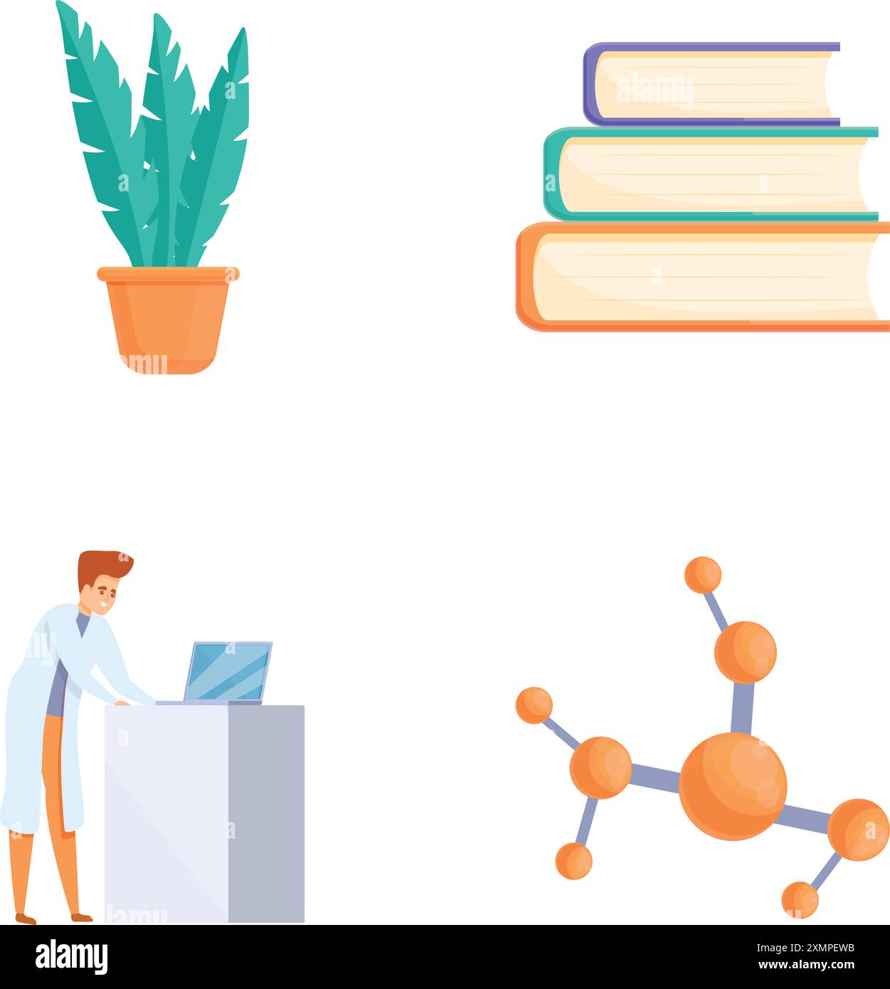 Scientist with laptop in laboratory Stock Vector Images - Alamy