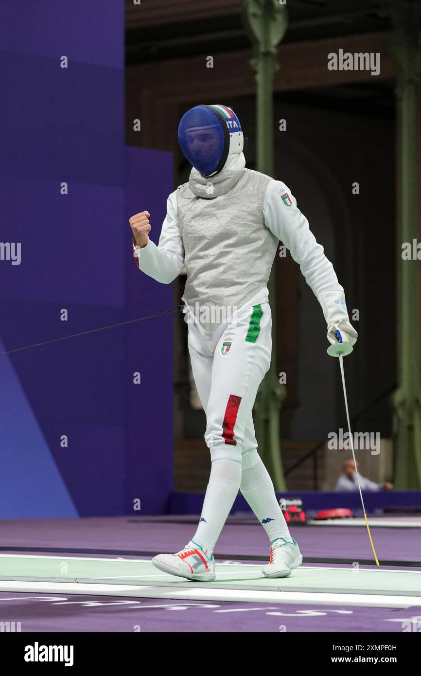 Filippo Macchi of Italy competes against Xu Jie of Republic of China in ...