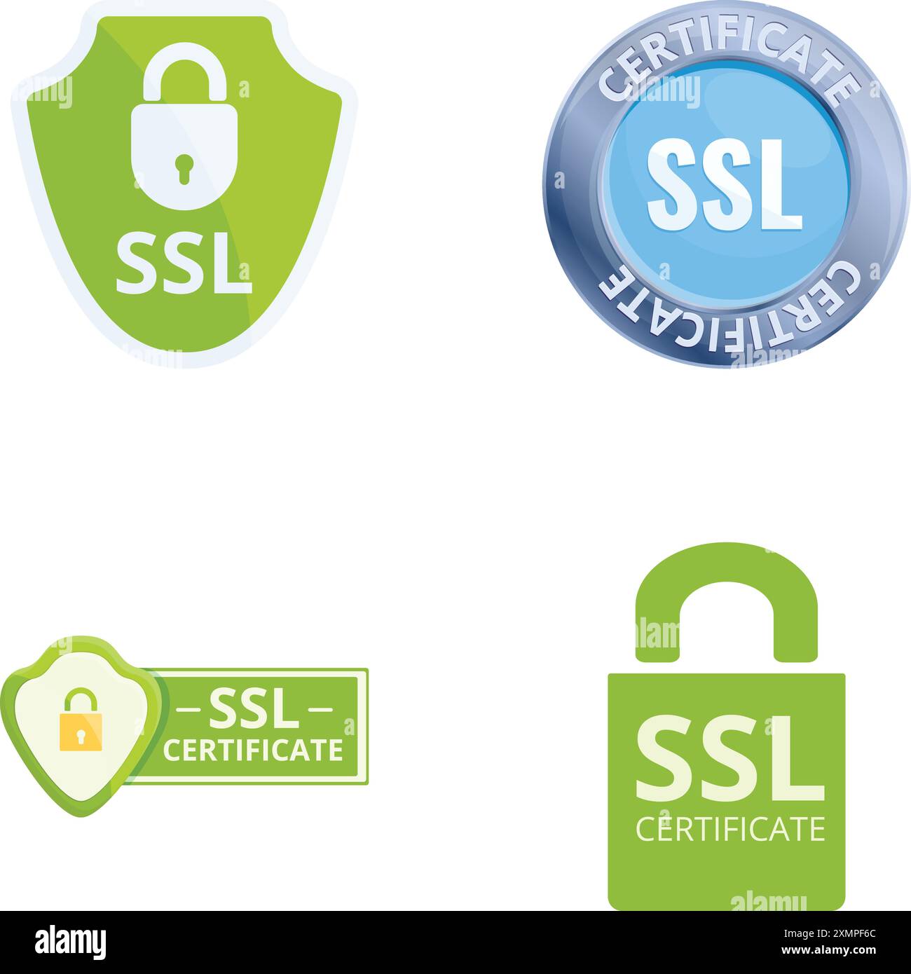Secure connection icons set cartoon vector. Secure sockets layer ... Secure connection icons set cartoon vector. Secure sockets layer ...