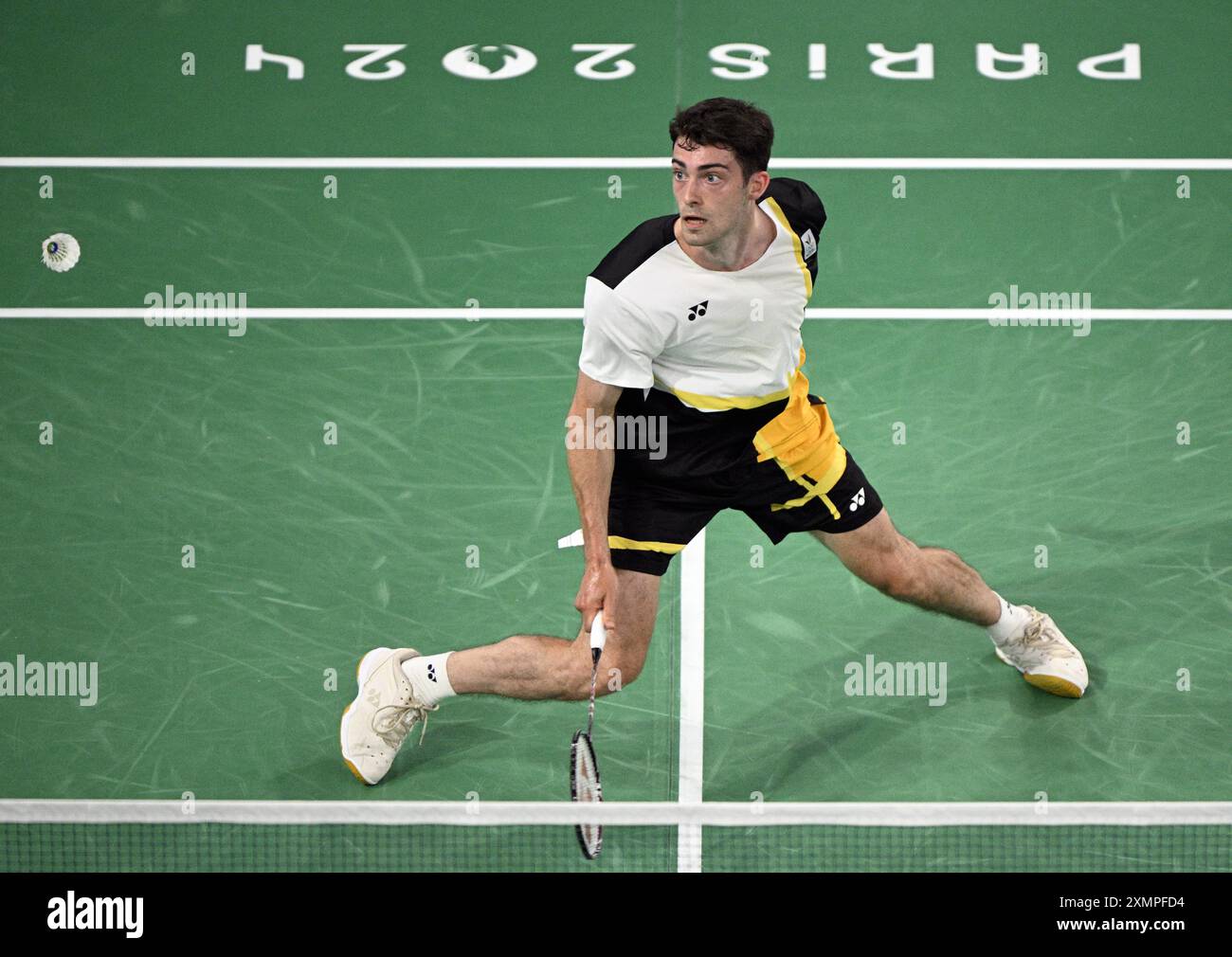 Paris, France. 29th July, 2024. Belgian badminton player Julien ...