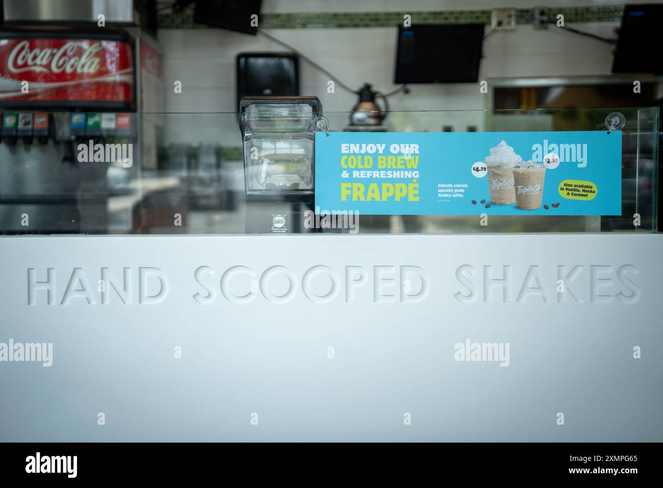 A Triple O's advertisement and milkshake sign are pictured in Surrey, B ...