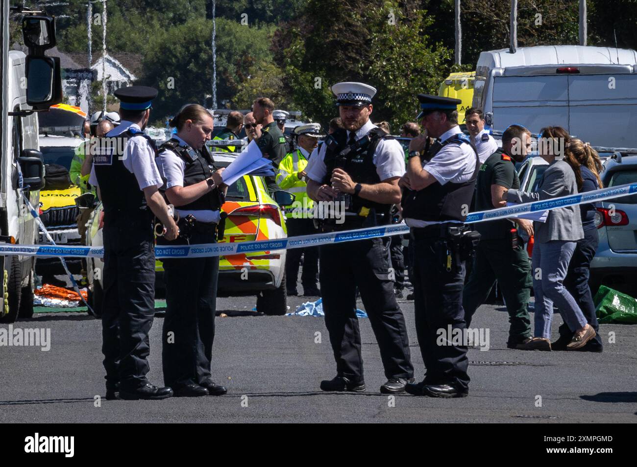 Police in Southport, Merseyside, where a man has been detained and a ...