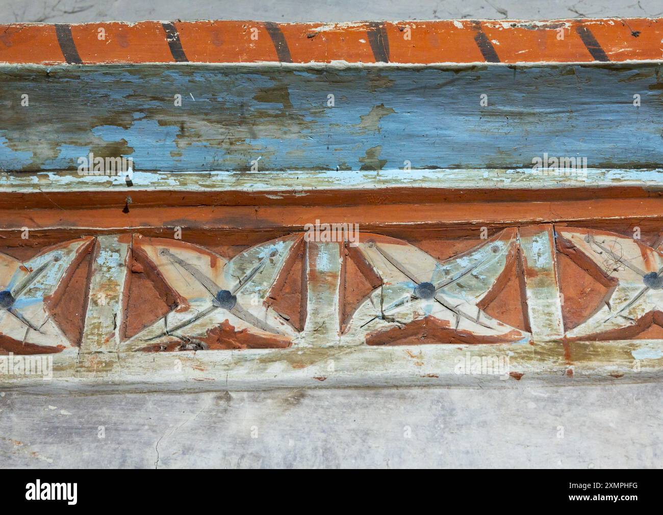 Plasterwork decorations in an old house, Rajshahi Division, Manda ...